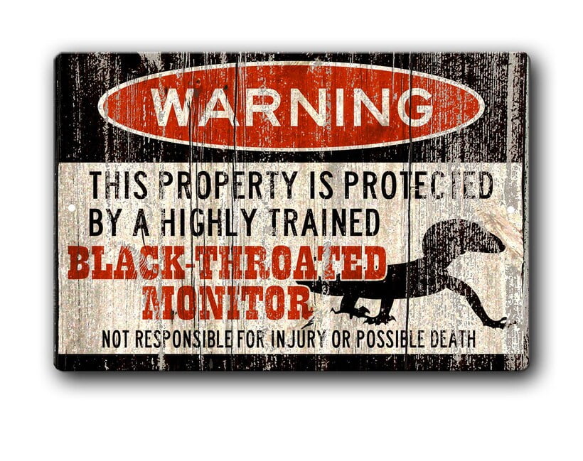 Black-Throated Monitor Sign,Funny Metal Sign,Black Throat Monitor ...