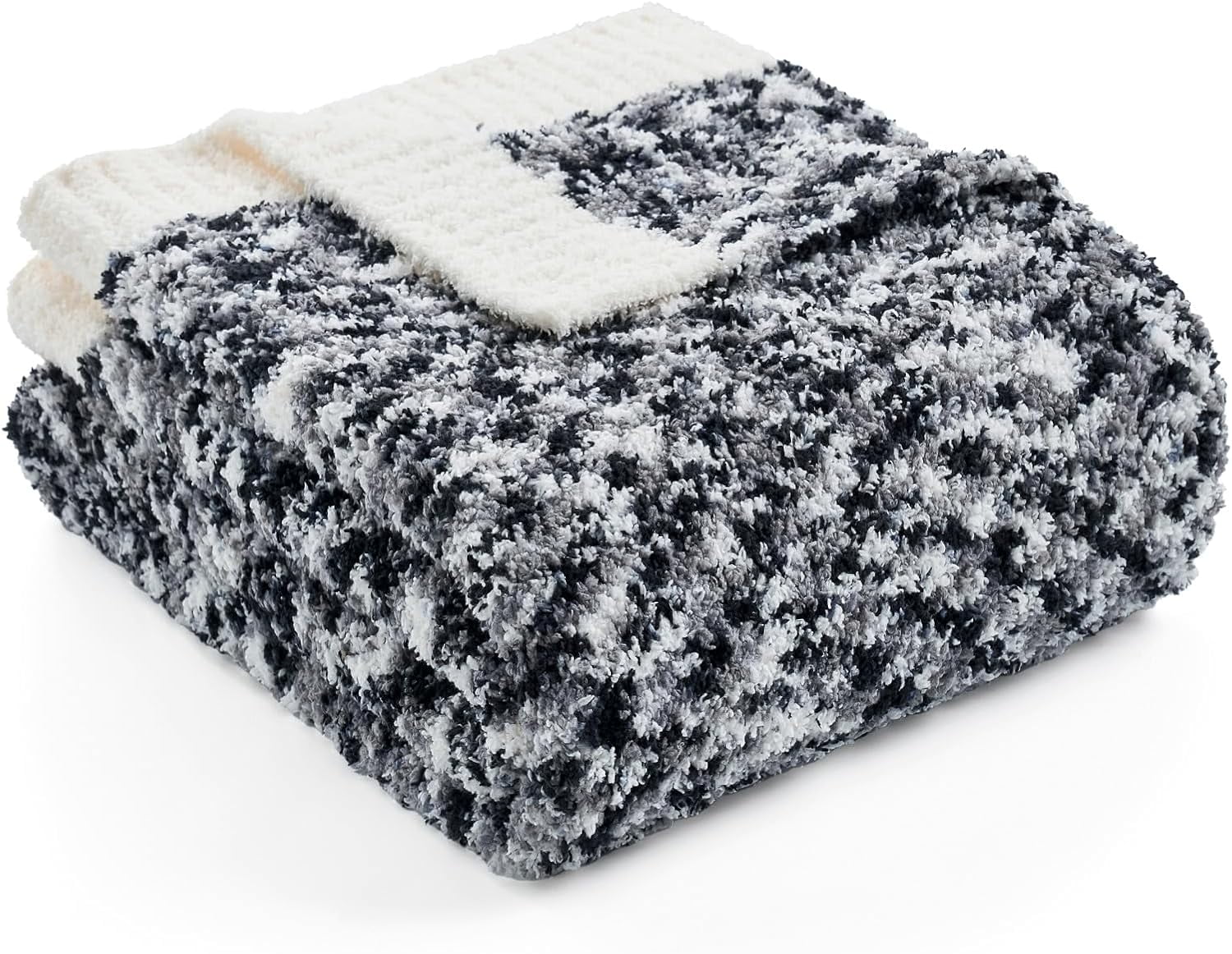 Black Throw Blanket for Couch, Reversible Super Soft Warm Blankets Cozy ...