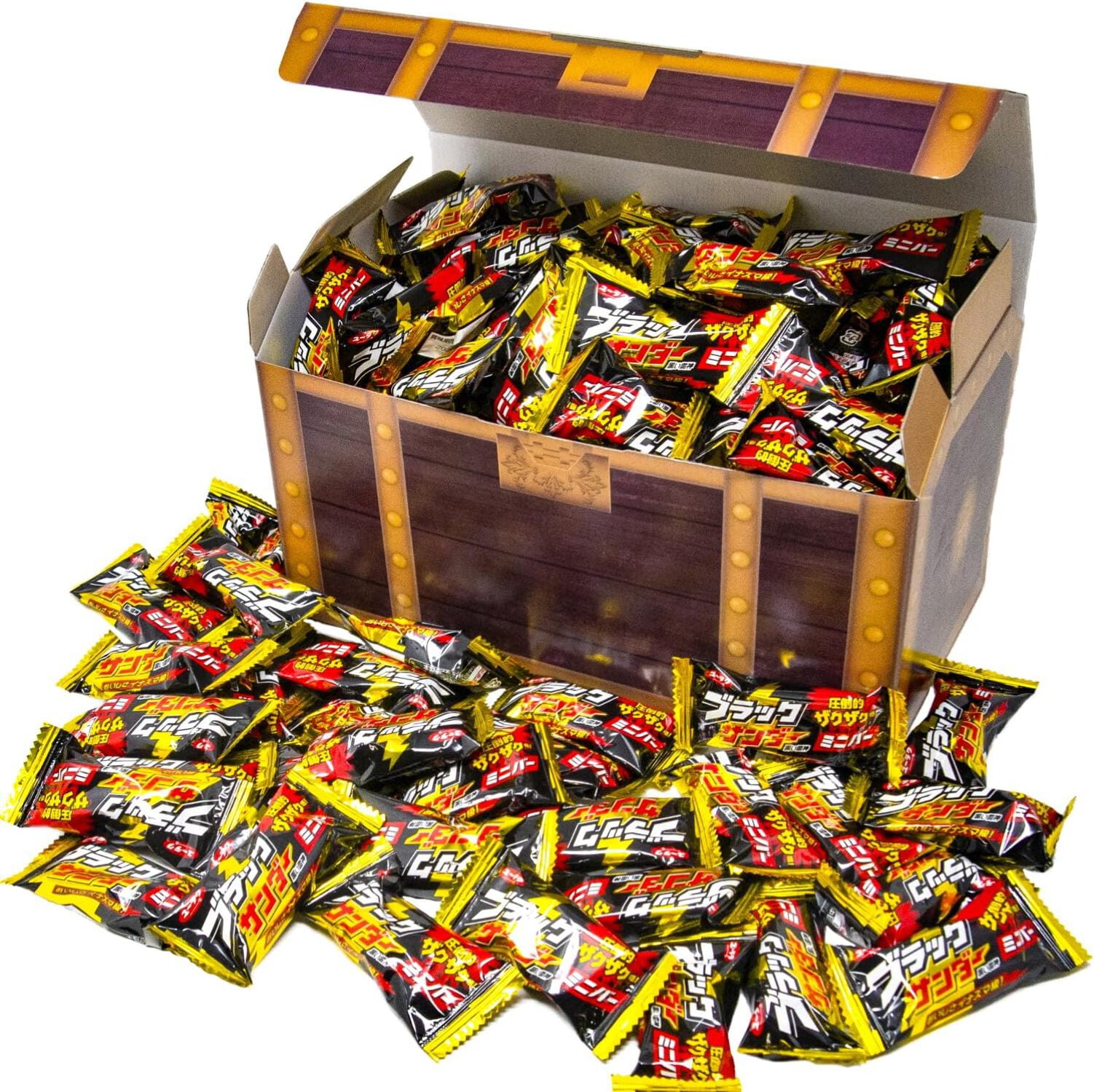 Black Thunder Mini Bars 900G (31.75 oz) Chocolate Biscuit Treasure Chest Assortment Japan ...