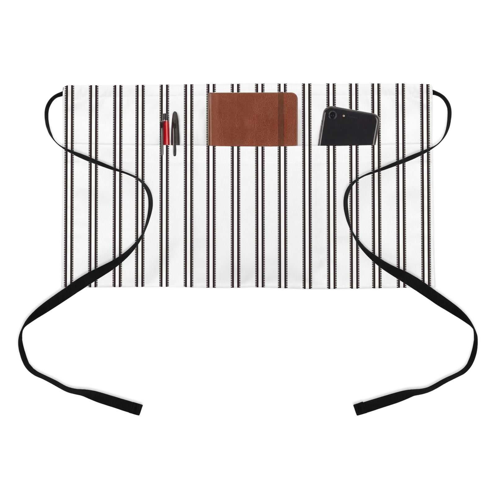 Black Ticking Stripes Kitchen Restaurant Half Waist Apron, Modern ...