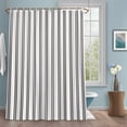 Black Ticking Stripes Shower Curtain with Hooks, Modern Minimalist ...