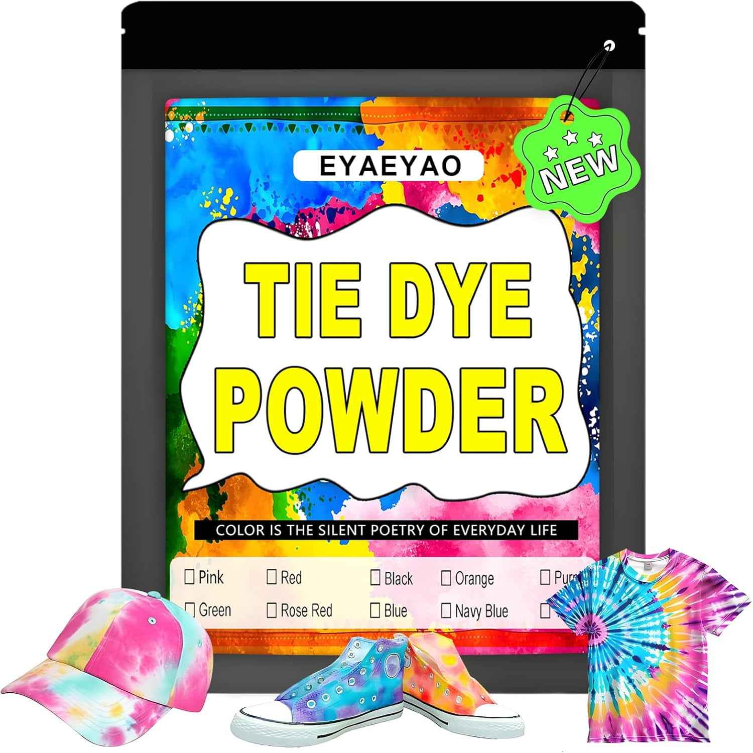 Black Tie Dye for Clothes | Permanent Fabric Dye for T-Shirts, Skirts ...