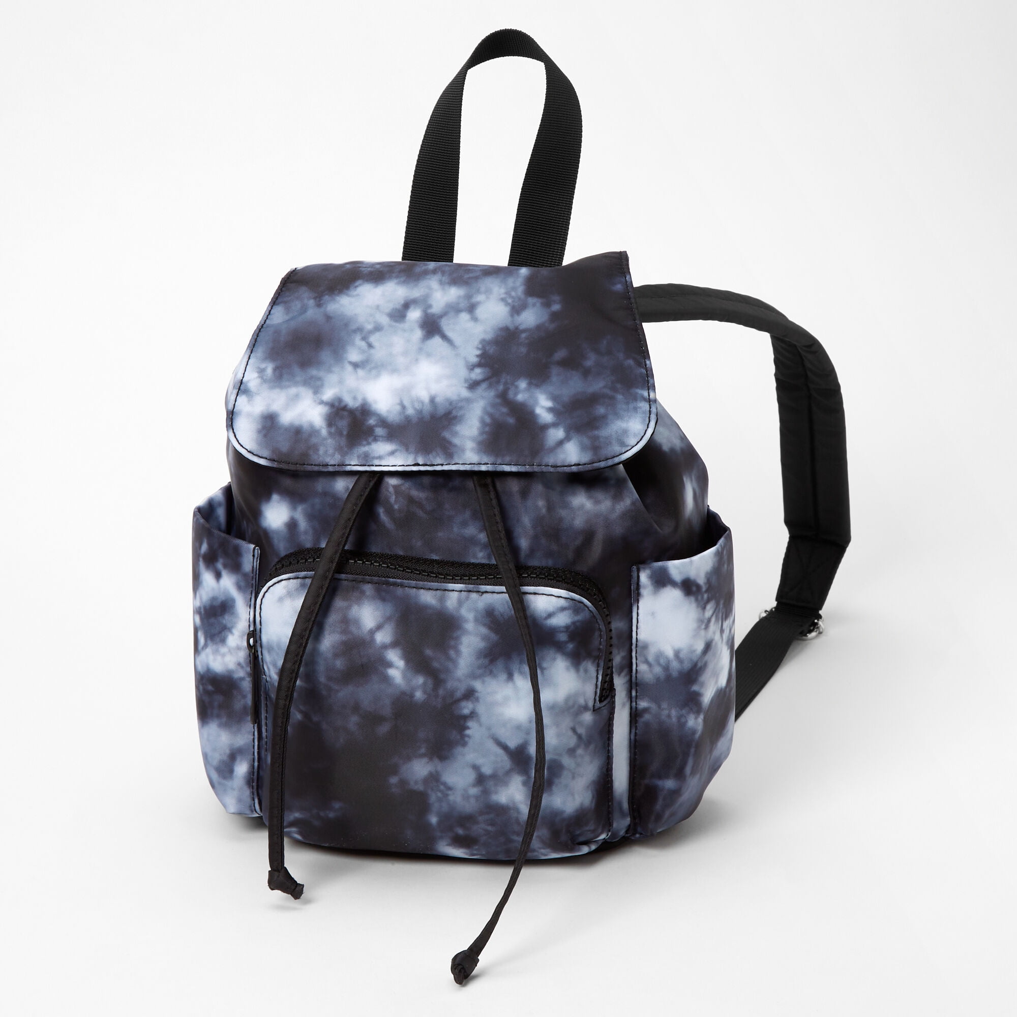 Claire's Black Tie Dye Small Backpack, Retro Design, Adjustable Straps ...