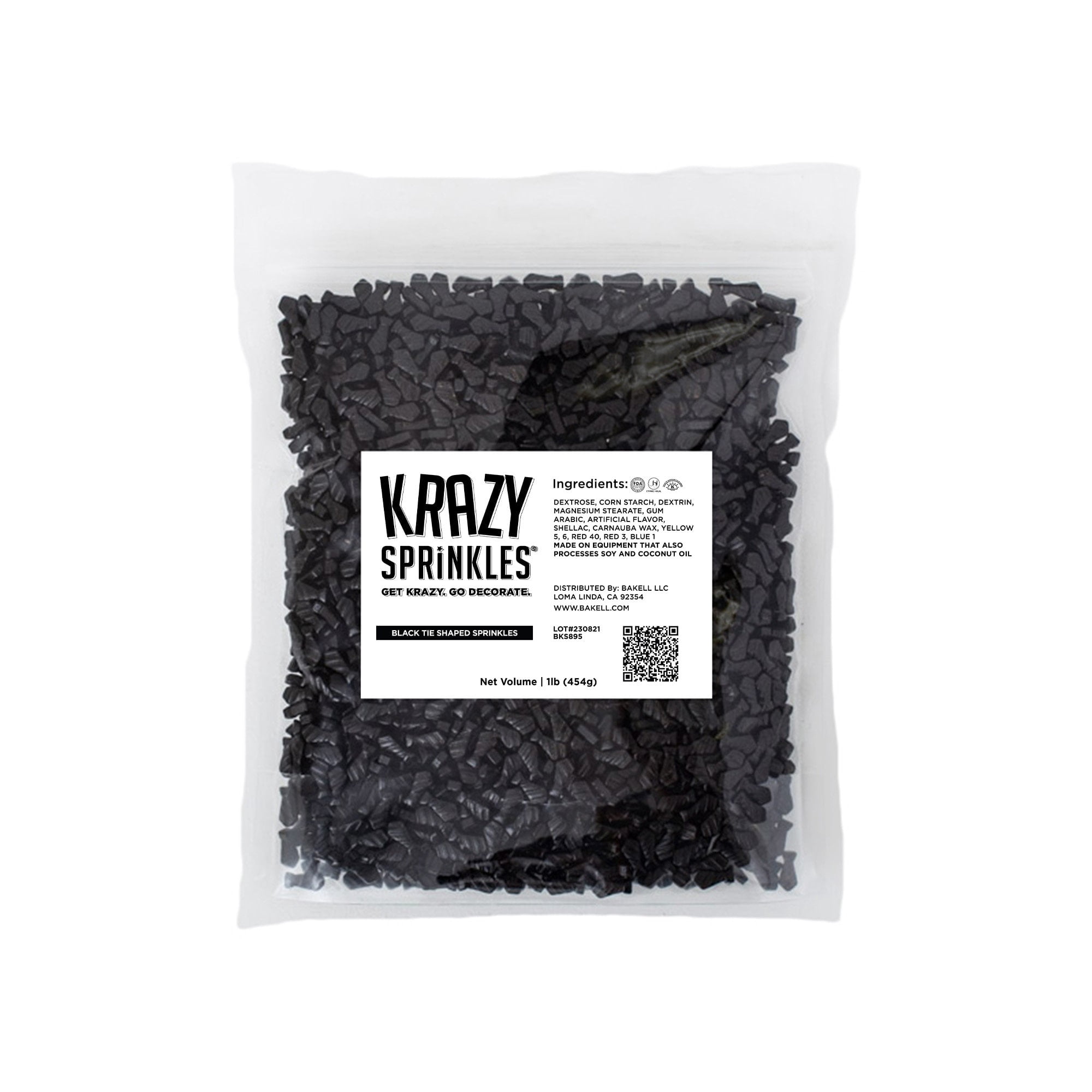 Black Tie Shaped Sprinkles (1lb, 1x Bag) Candy Decor for Cakes, Ice ...
