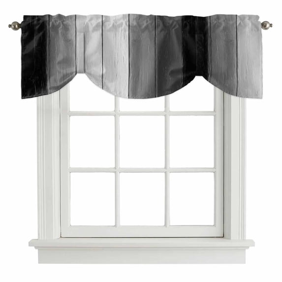 Black And Tie Up Valance Curtains White Grey Gradient Wood Grain ...