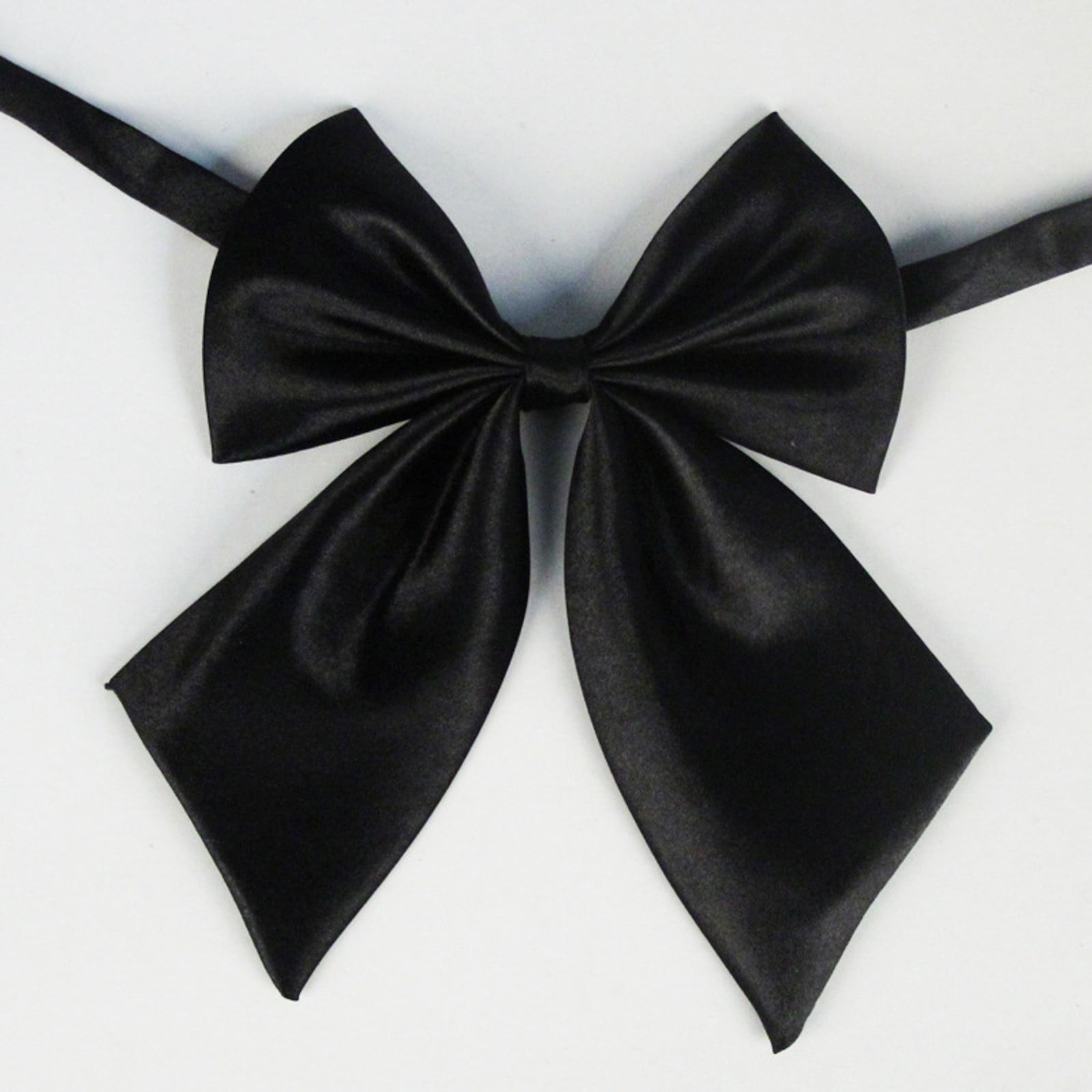 Black Ties for Men Elegant Solid Color Polyester Silk Bow Tie For ...