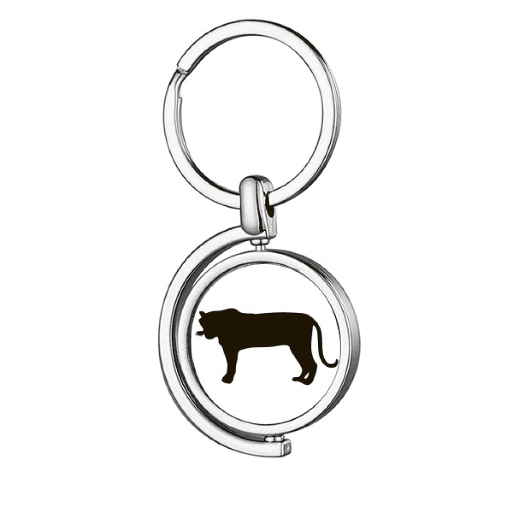 Black Tiger Animal Portrayal Rotating Keychain Metal Keyring Holder ...