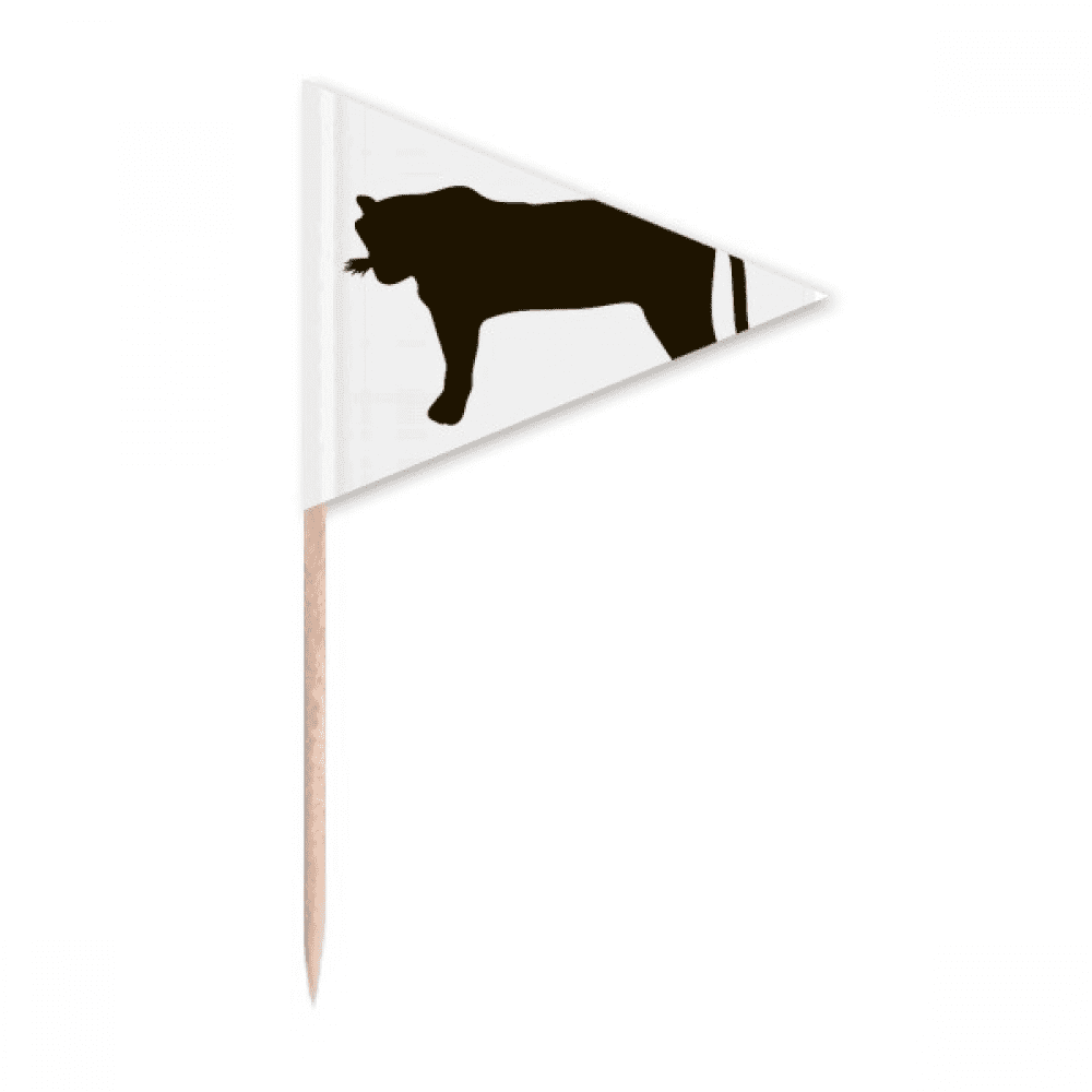 Black Tiger Animal Portrayal Toothpick Triangle Cupcake Toppers Flag ...