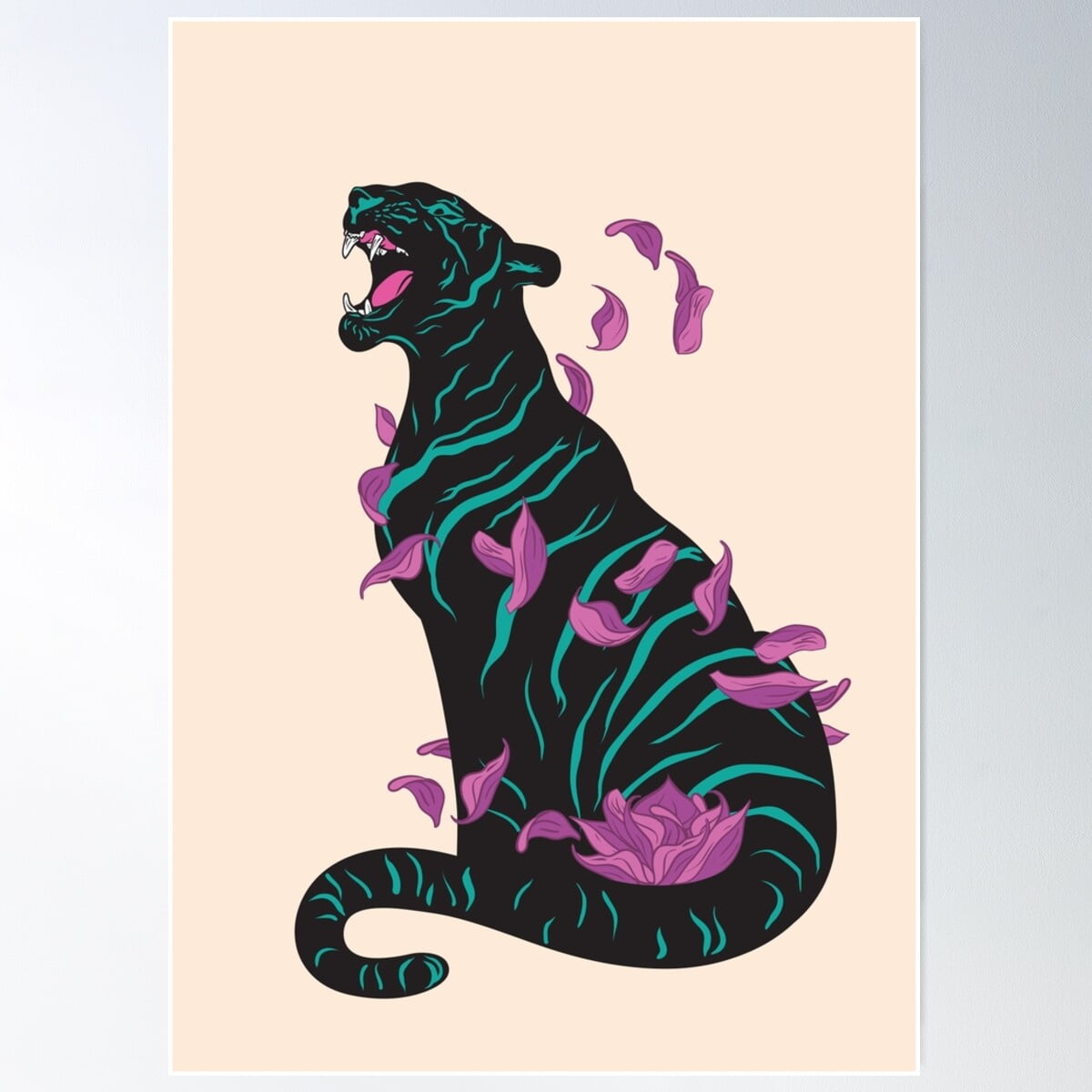 Black Tiger Poster Wall Art Modern Wall Decor For Living Room Bedroom ...