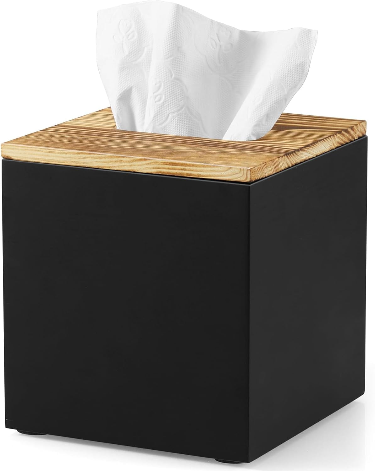 Black Tissue Box Cover Square - Wooden Tissue Box Holder - Decorative ...
