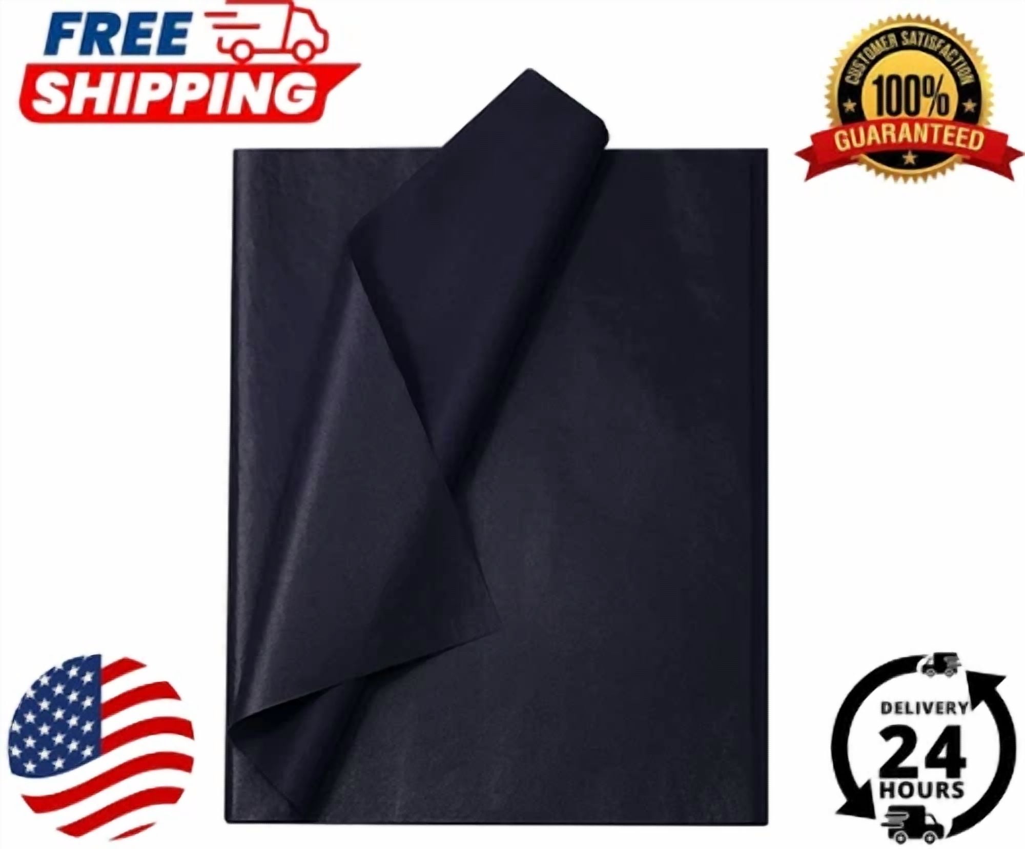 Black Tissue Paper For Packaging 105 Sheets Gift Wrapping Craft Papers ...
