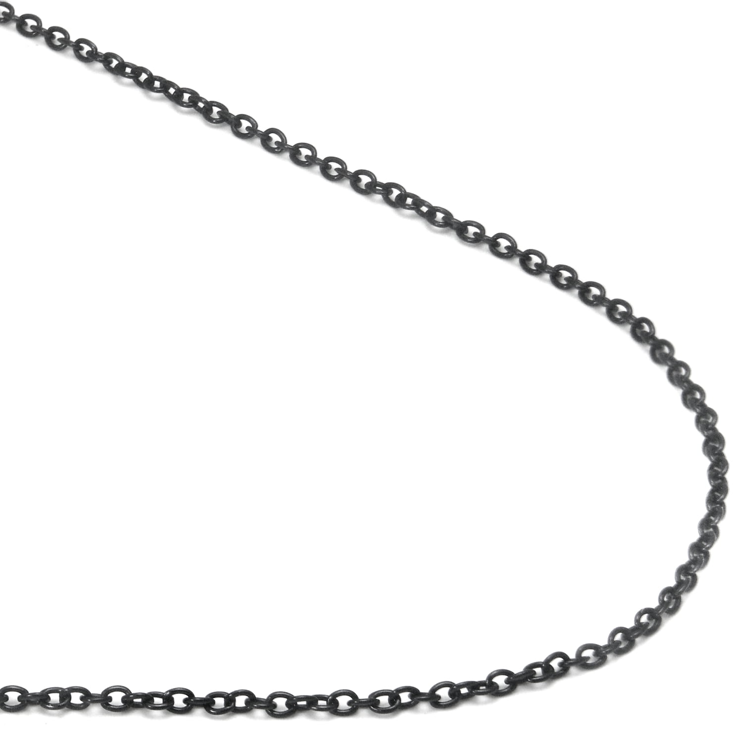 Black Titanium 1MM Rolo Link Necklace Chain 20" - Walmart.com