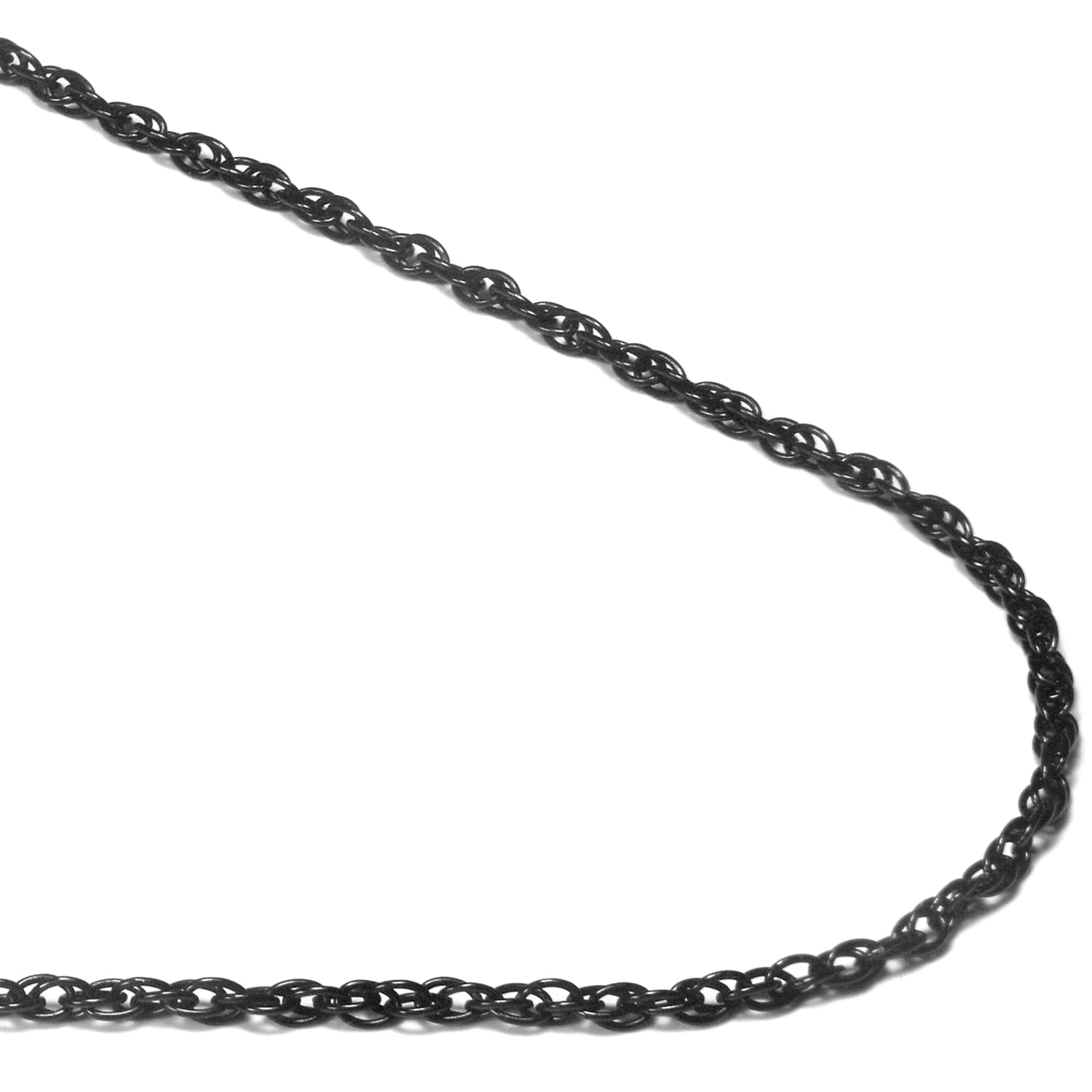 Black Titanium 2.5MM Rope Link Necklace Chain 20" - Walmart.com
