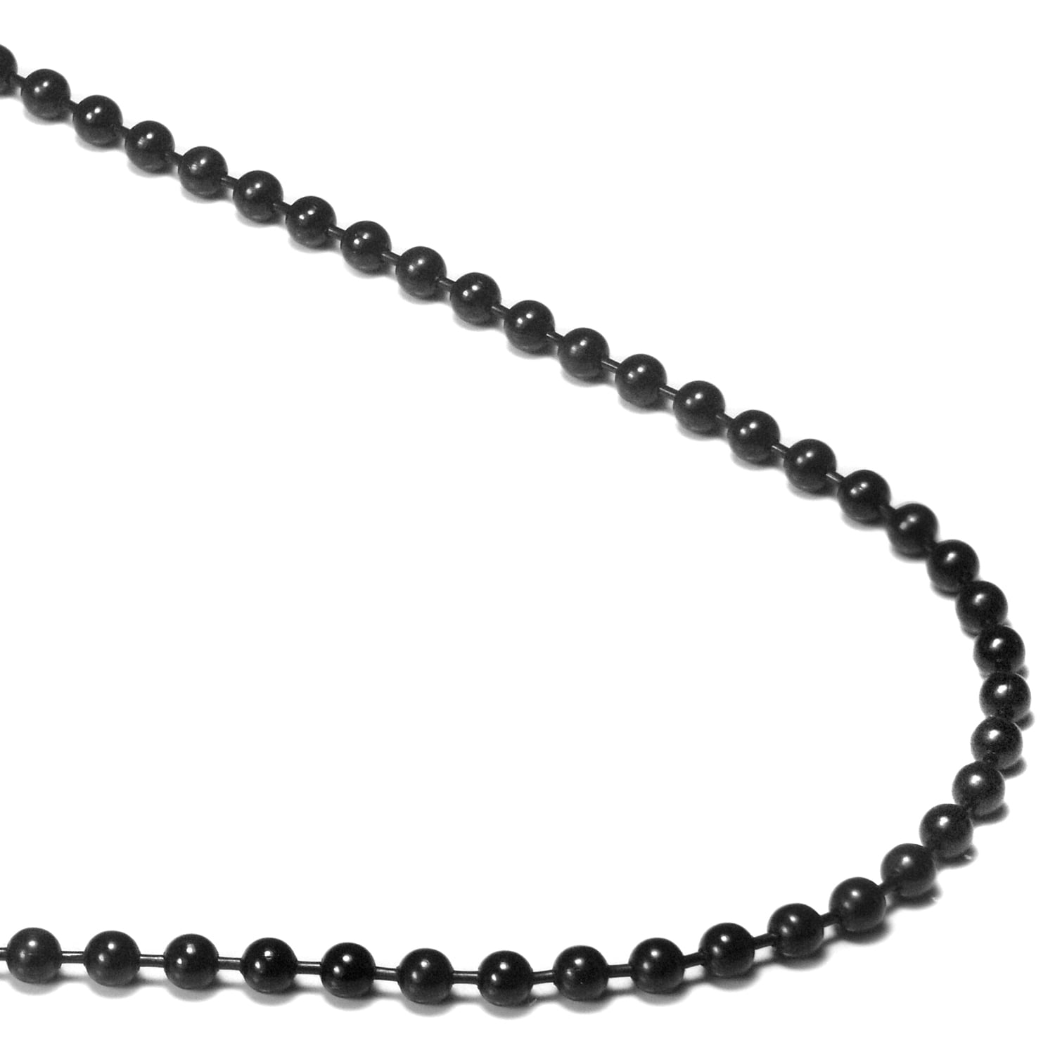 Black Titanium 3MM Bead Link Necklace Chain 32" - Walmart.com