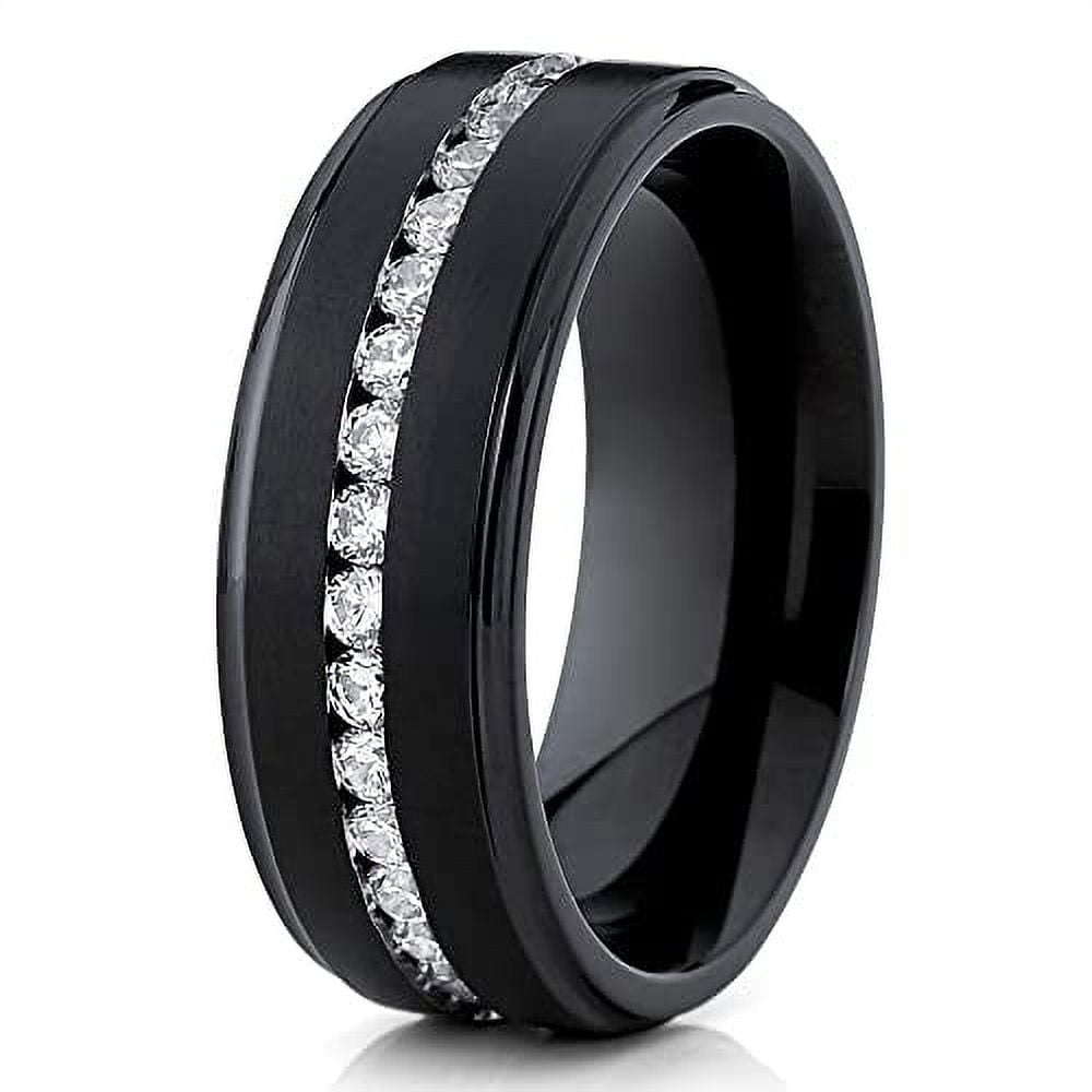 Black Titanium Wedding Ring,Titanium Wedding Band,8MM Wedding Ring ...