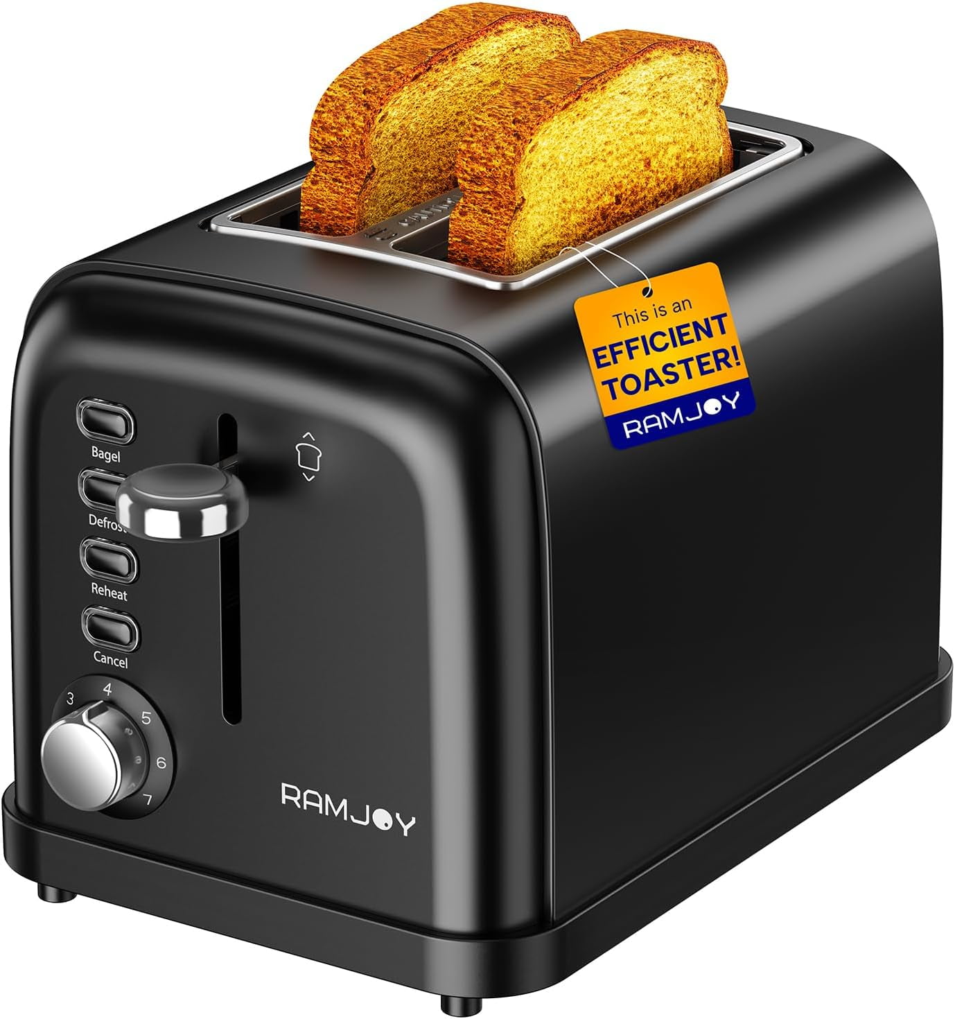 Black Toaster 2 Slice, Extra Wide Slot Toaster for Bagels, Bread ...