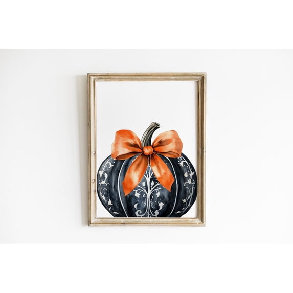Black Toile Pumpkin Art Print, Fall Thanksgiving Decor 9X12 Jpeg & Pdf ...