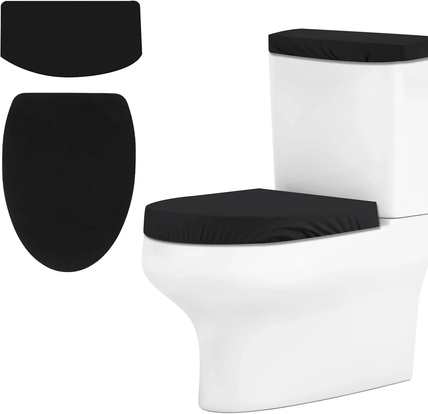 Black Toilet Cover Set, Seat and Tank Cover, Bathroom... - Walmart.com