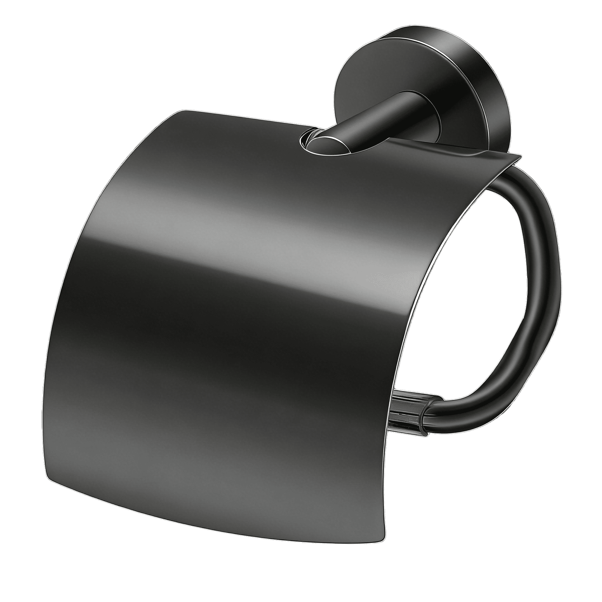 Black Toilet Paper Holder with Cover - 304 Stainless Steel Wall Mounted ...