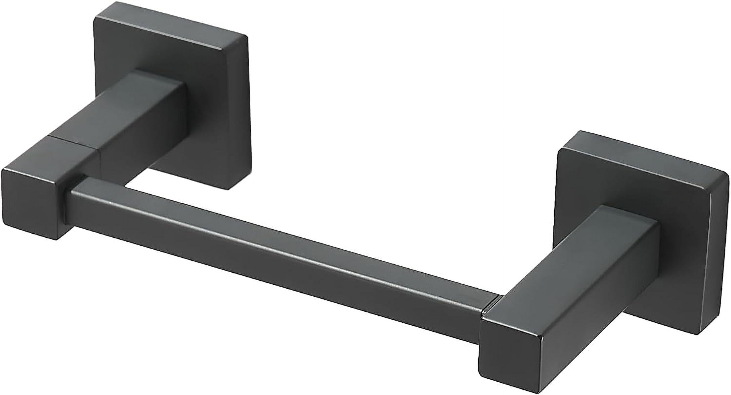 Black Toilet Paper Holder, Double Post Pivoting Bathroom Tissue Roll ...