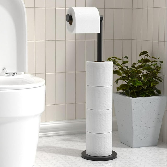 Toilet Paper Holder Stand Storage: Freestanding Stainless Steel Roll ...