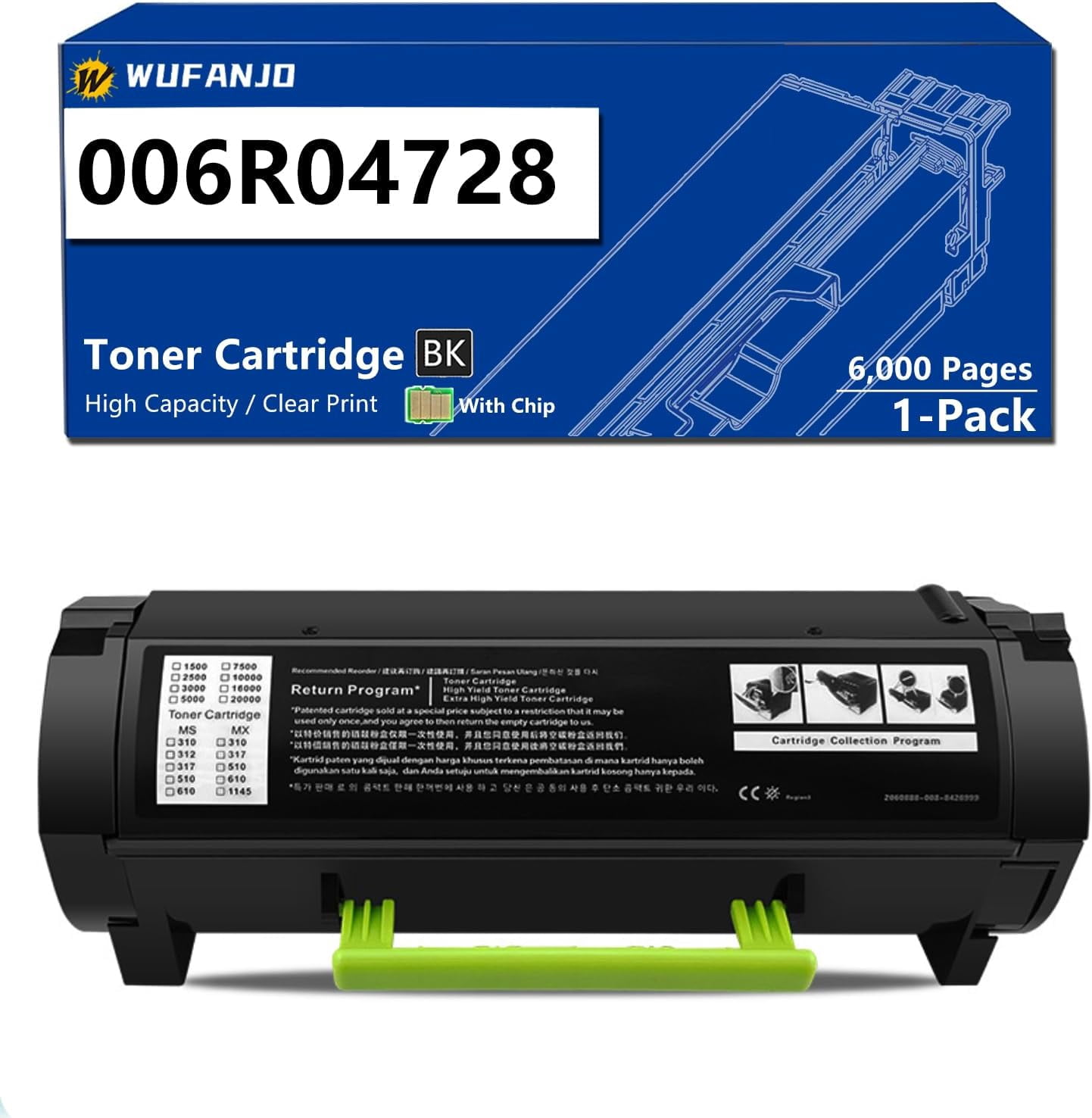 Black Toner Cartridge for 006R04728 Compatible for Xerox B410 VersaLink ...