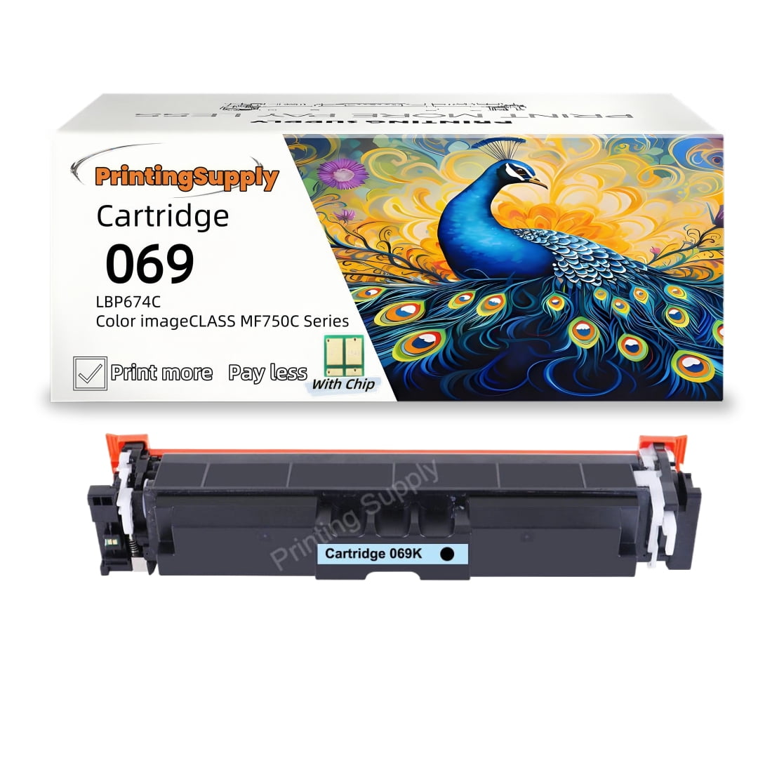 Black Toner Cartridge (with Chip) - Fits Canon 069 - Fits Color LBP674C, MF750C, LBP674Cdw ...