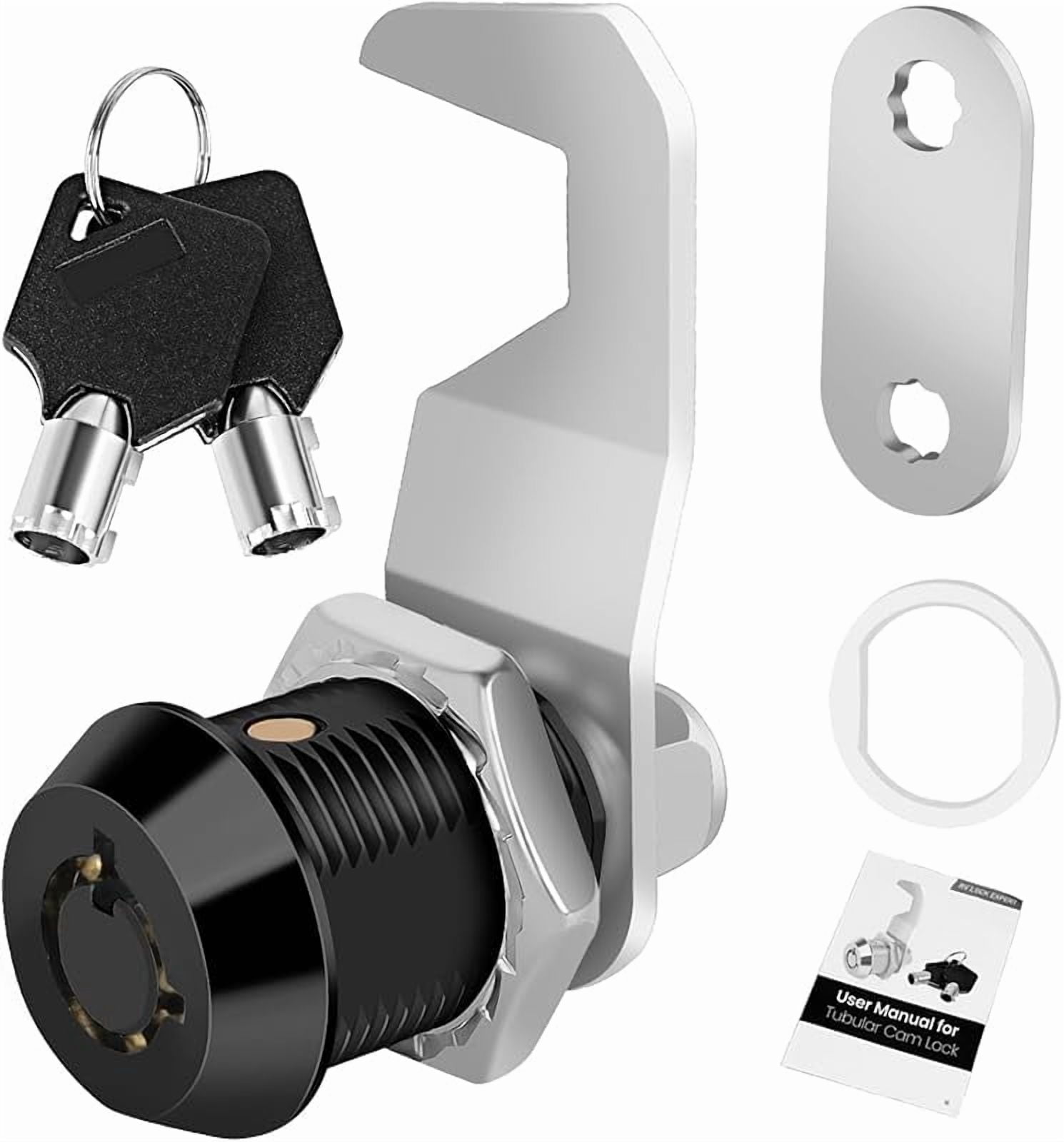 Black Toolbox Lock with Keys, Cabinet Locks Keyed Alike, Hook Cam ...