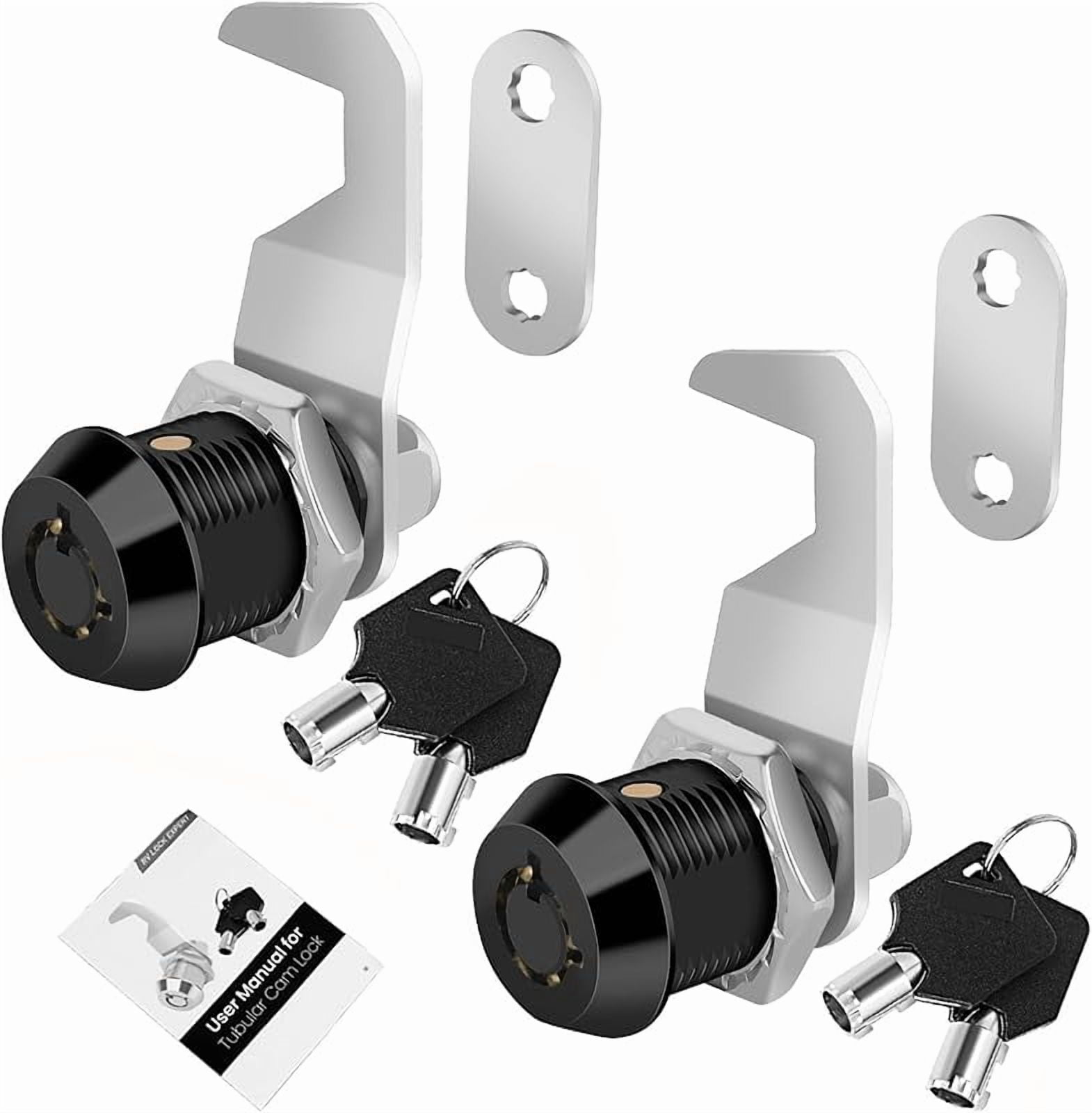 Black Toolbox Lock with Keys, Cabinet Locks Keyed Alike, Hook Cam ...