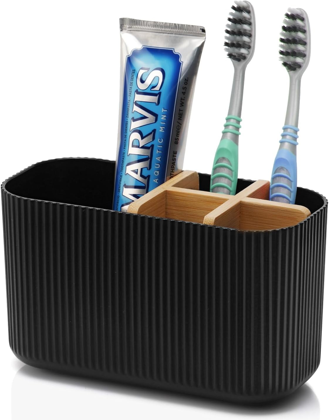 Black Toothbrush Holder - Bamboo Toothbrush Holders for Bathrooms ...