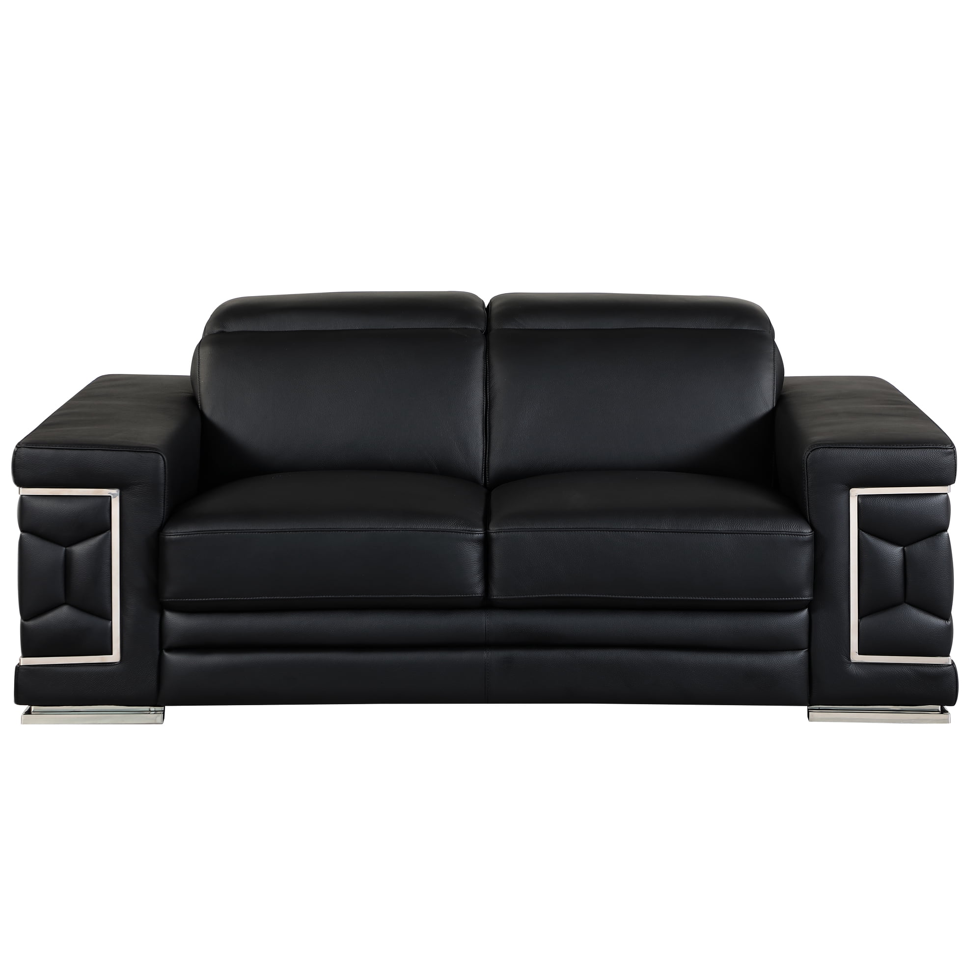 Black Top Grain Leather , Showcasing Kiln-dried Hardwood Frame With ...