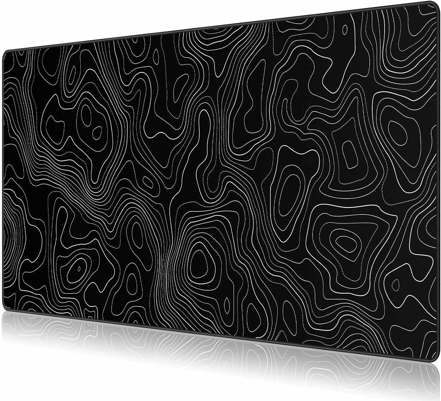 Black Topographic Large Gaming Mouse Pad, XXL Mousepad, Big Mouse Mat ...