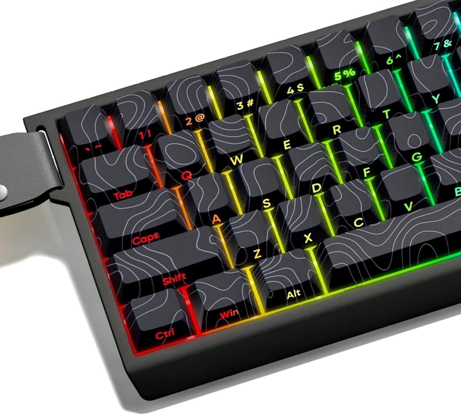 Black Topographic Keycaps, Cherry Profile Custom Keycap Set 132Keys ...