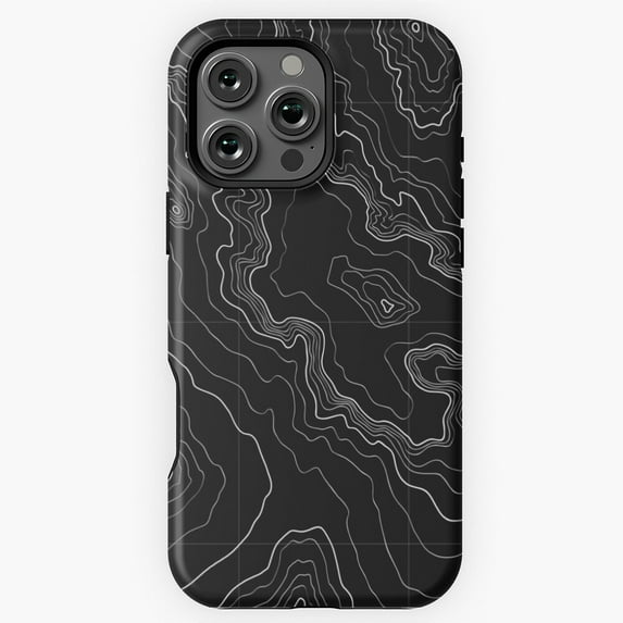 Black Topography Map Modern Abstract Pattern Phone Case Compatible ...