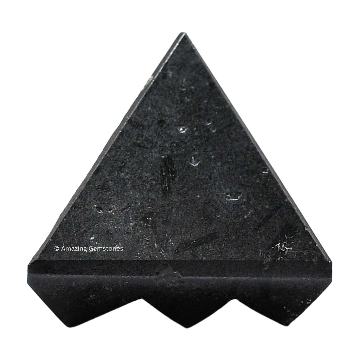 Black Tourmaline Crystal Pyramid with 9 Pyramid Plate Bottom, 1" Mini ...