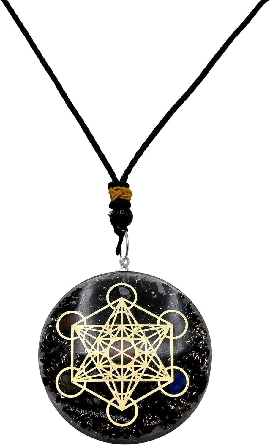 Black Tourmaline Orgonite Metatron Cube Pendant Necklace for Men Women ...