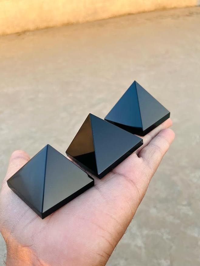 Black Tourmaline Pyramid Crystal Agate Gemstone Carved Tourmaline ...