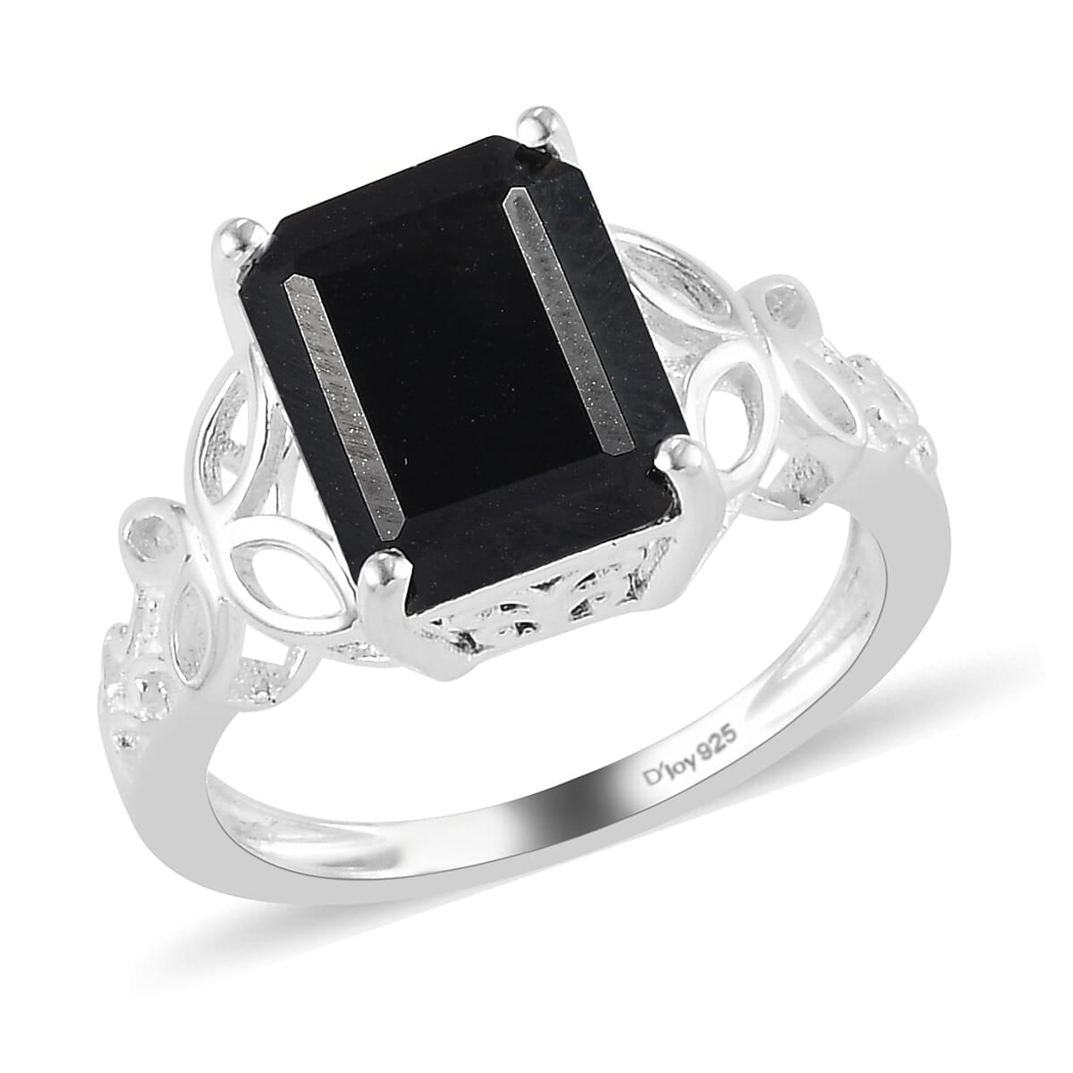 Black Tourmaline Birthstone Ring Womens Rings in 925 Sterling Silver ...