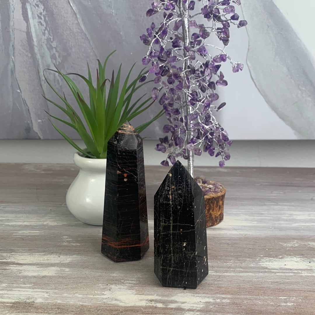 Black Tourmaline w/ Iron Polished Pillars-Variants - Walmart.com
