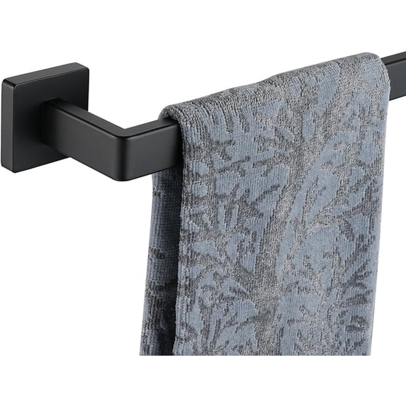 Black Towel Bar Rounded Edges 26.41 Inch Rack 304 Stainless Steel ...