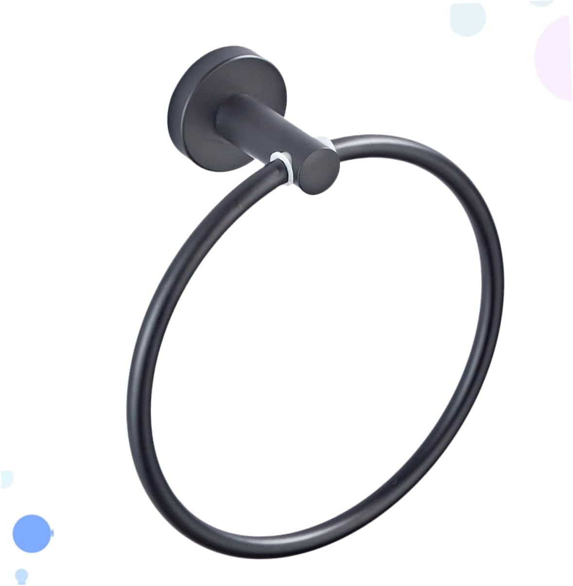 Black Towel Holder Brass Hooks Circle Hooks Wall Mount Towel Shelf Hand ...