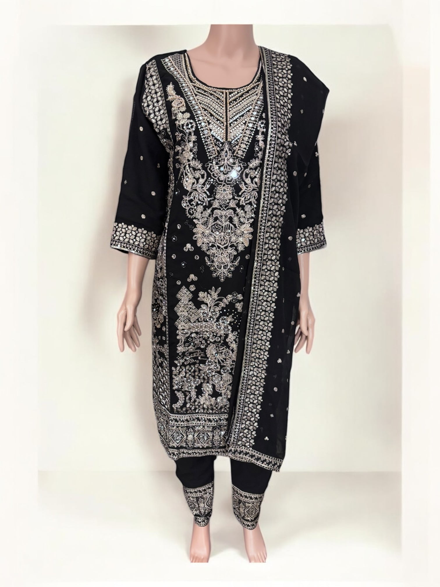 Black Traditional Designer Salwar Kameez Suit, Cultural Wear for Women ...