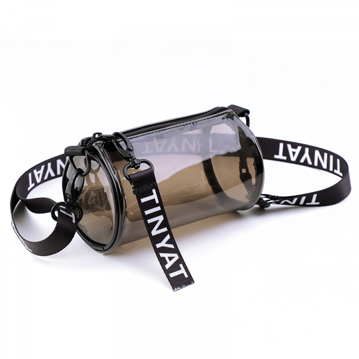 Black Transparent Bag Fashion Waterproof PVC Jelly Bag Ladies Messenger ...