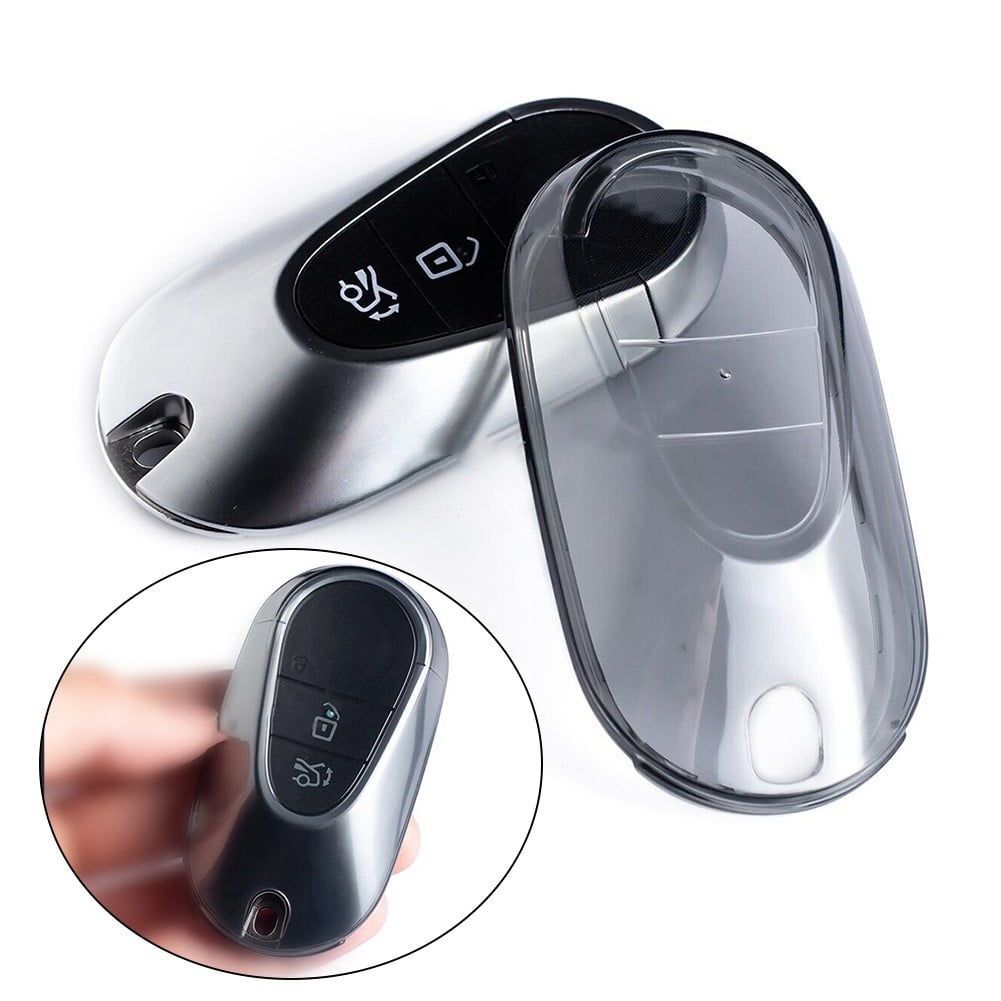 Black Transparent Key Fob Case Cover For Mercedes-Benz C S GLC EQE EQS ...