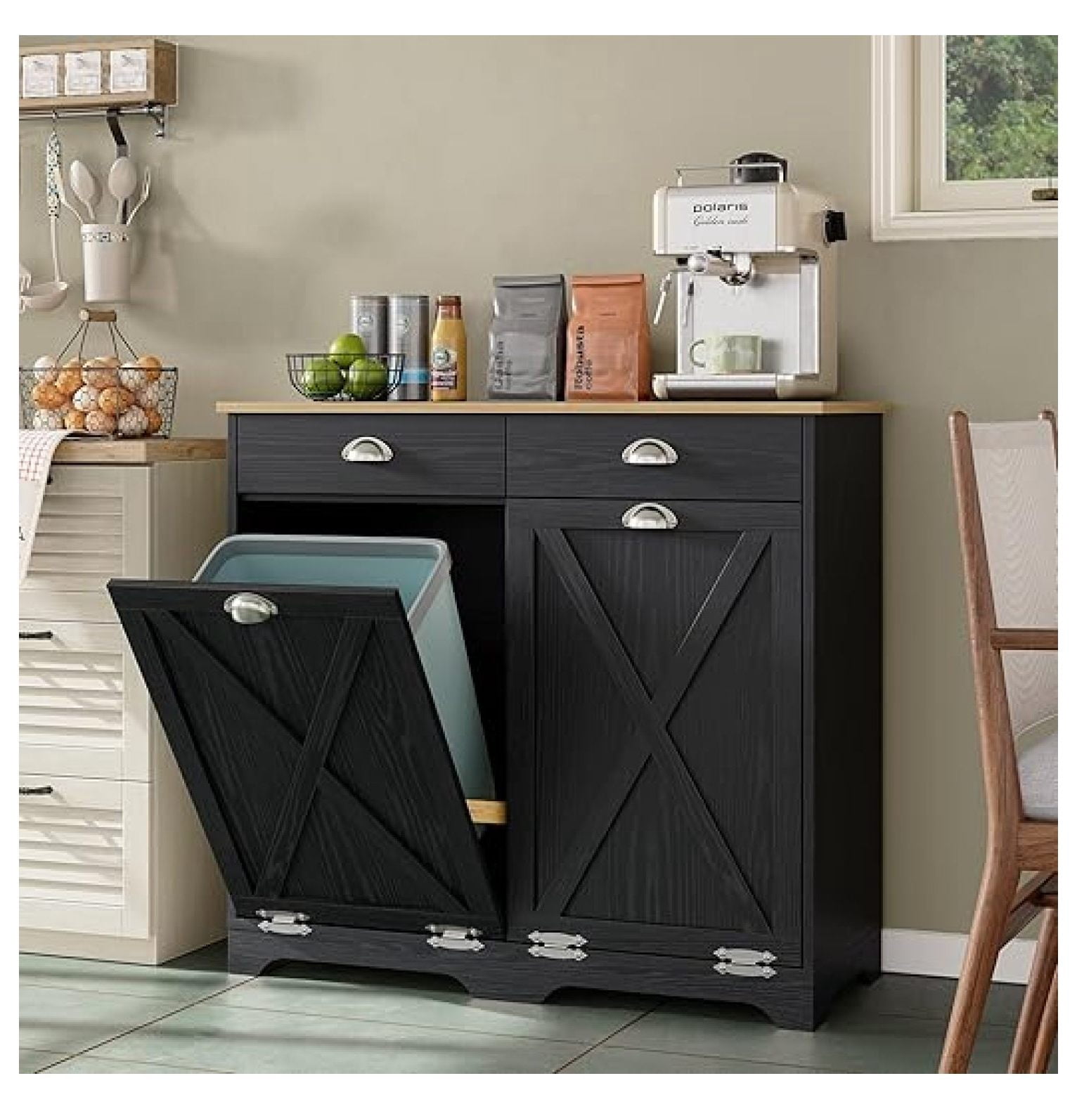 Double Trash Bin Cabinet