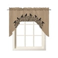 Black Tree Swag Curtains for Kitchen Birds Vintage Farmhouse Brown ...