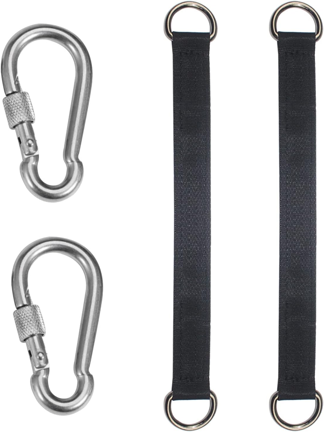 Black Tree Swing Straps Hanging Kit with 4 Carabiners Black - Walmart.com