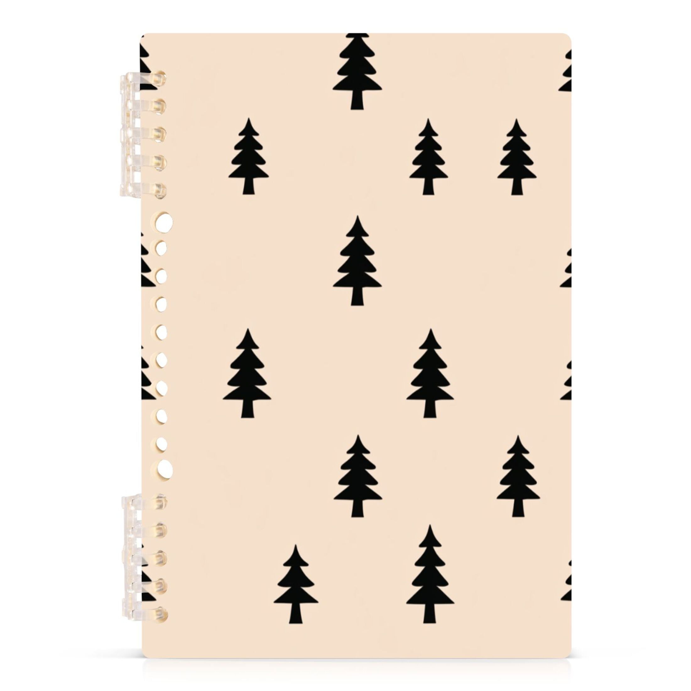 Black Trees Pattern A5 8.3x5.7in PP Notebook, Adjustable Rings, 60 ...