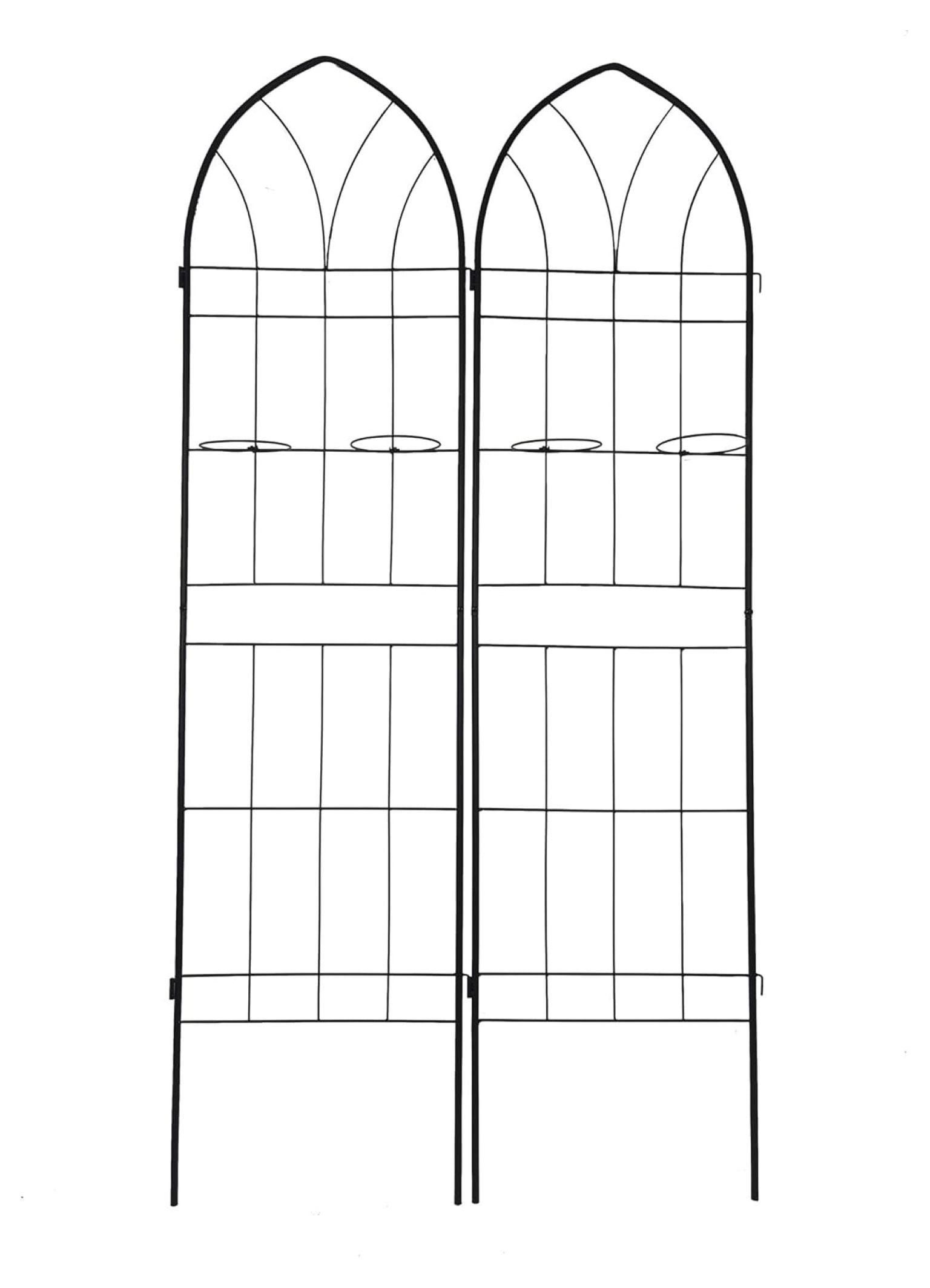 Black Trellis for Climbing Garden Plants,2 Pack Heavy Duty Metal ...