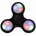 Black Tri Color LED Fidget Hand Spinner with three colored Lights and 4 ...